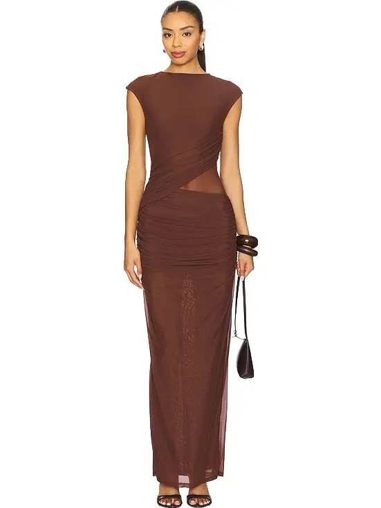 SNDYS. Lorelai Maxi Dress - Chocolate
