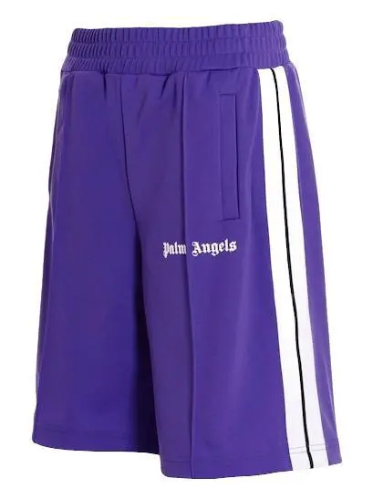 Palm Angels Classic Track Shorts - Purple/white