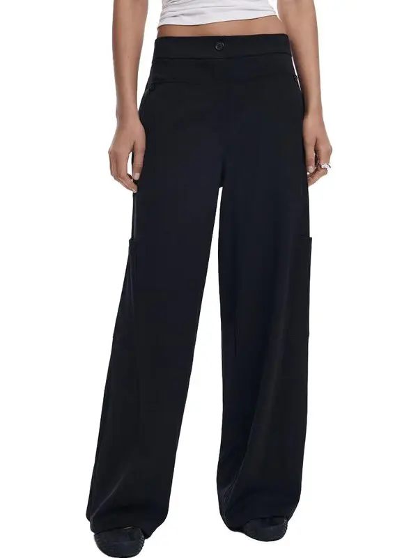 Desigual Wide Leg Pants - Black