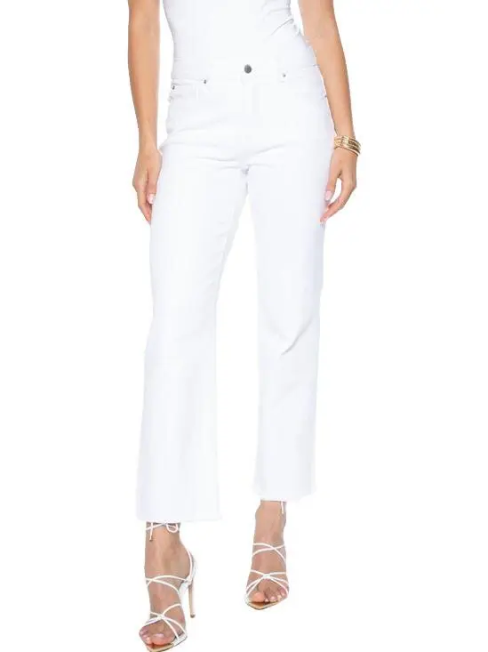 BLUE REVIVAL Mid-rise Straight Ankle Jeans - White