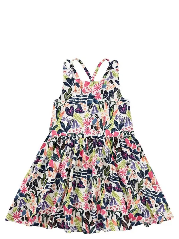 TEA COLLECTION Strappy Back Skirted Dress - Amazon Rainforest Floral