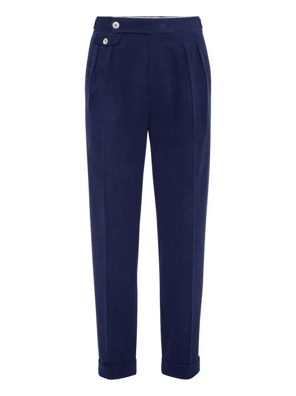 Brunello Cucinelli Double Pleated Trousers - Sapphire