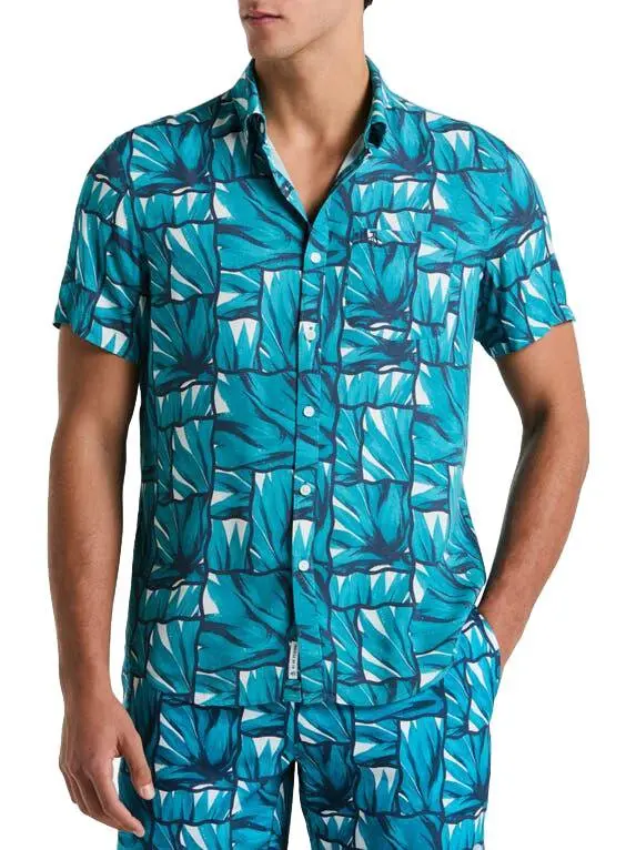 ORIGINAL PENGUIN Agave Short Sleeve Button-up Shirt - Exotic Plume