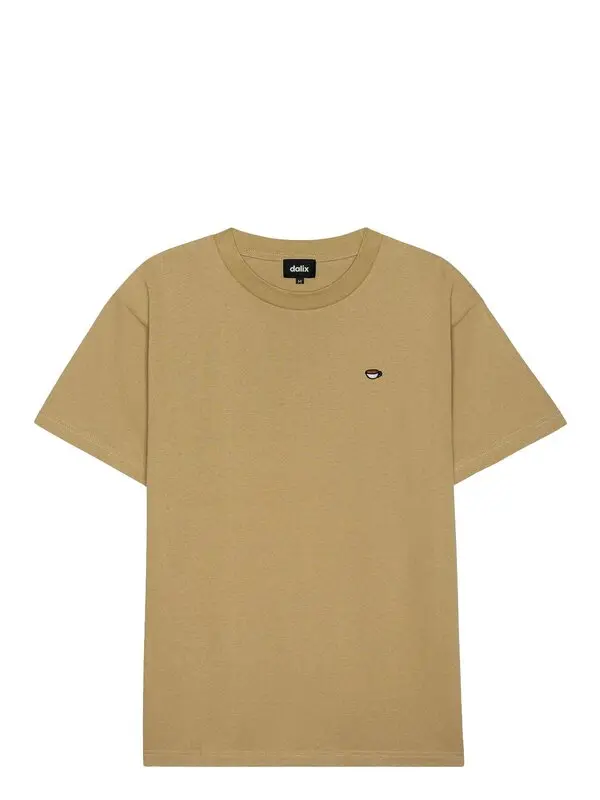 DALIX Lil Coffee Heavy Weight Cotton Tee - Khaki