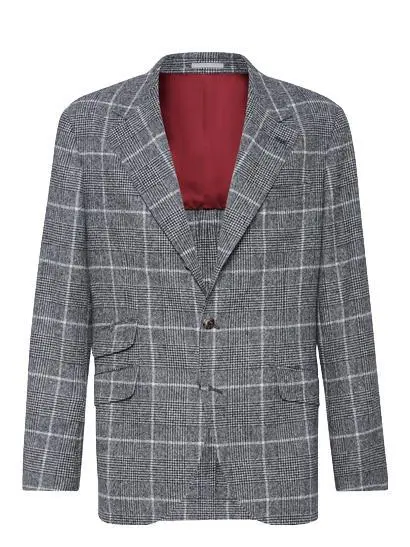 Brunello Cucinelli Prince Of Wales Cavallo Blazer - Anthracite
