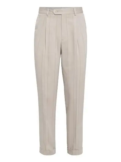Brunello Cucinelli Leisure Fit Pleated Trousers - Ivory