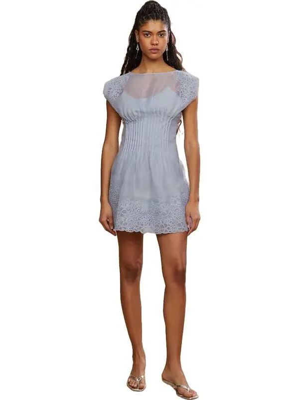 AMUR Georgina Mini Dress - Rain Cloud