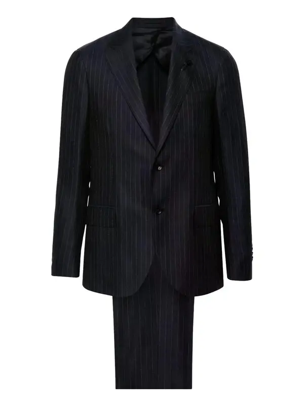 LARDINI Pinstriped Single-breasted Suit - Blue