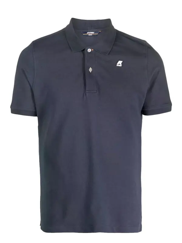 K-WAY Logo-patch Polo Shirt - Blue