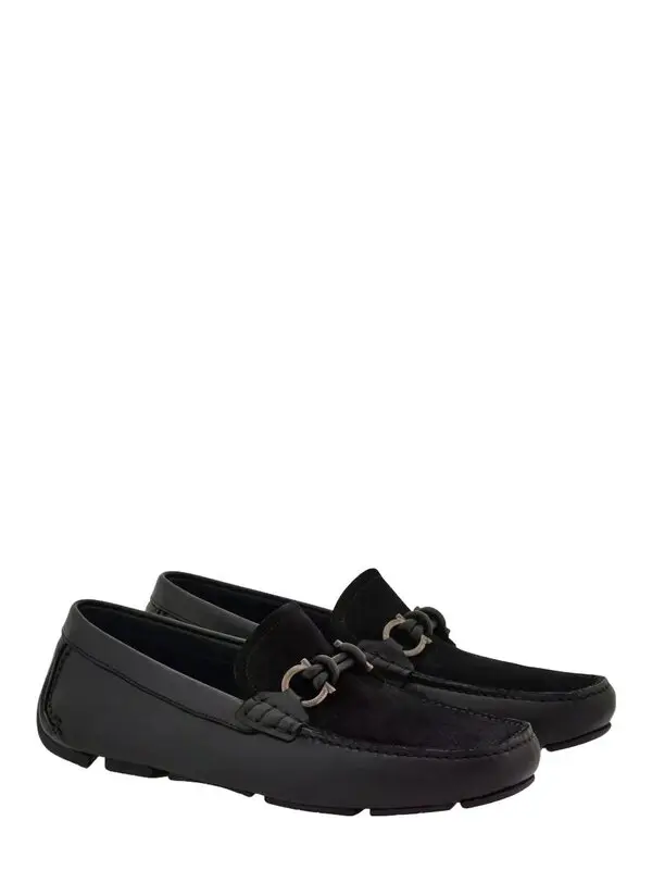 FERRAGAMO Gancini-detail Loafers - Black
