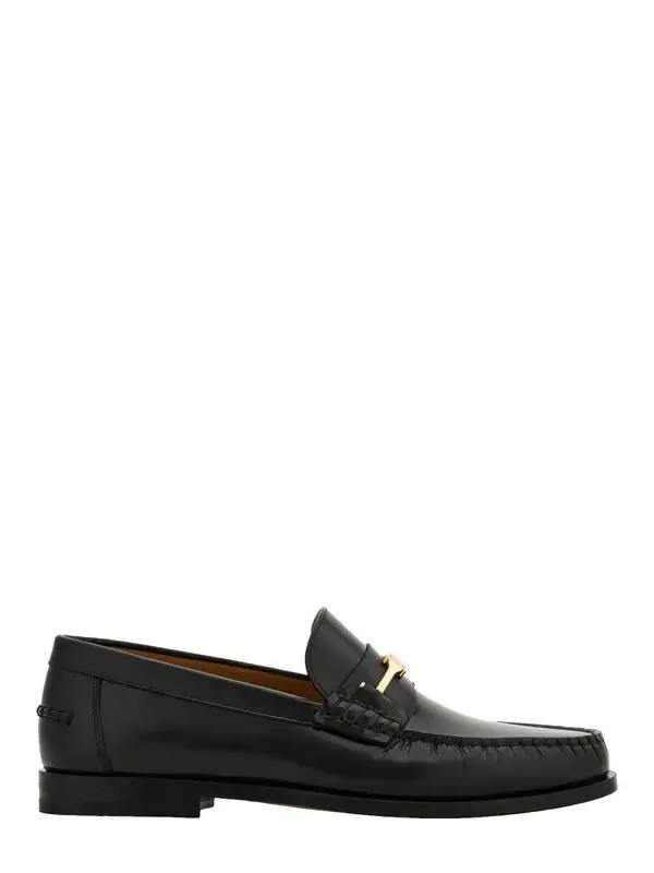 FERRAGAMO Leather Loafers - Black