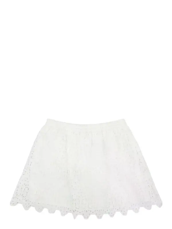 FRAME Broderie-anglaise Flared Skirt - White