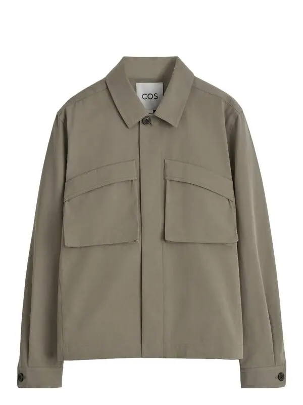 Cos Utility Cotton-twill Overshirt - Beige