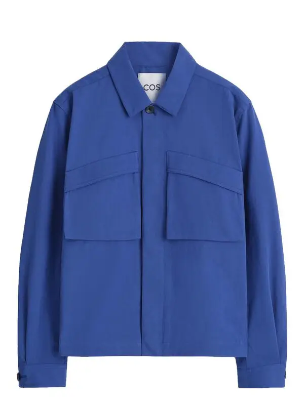 Cos Utility Cotton-twill Overshirt - Blue