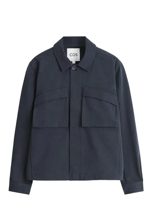 Cos Utility Cotton-twill Overshirt - Navy