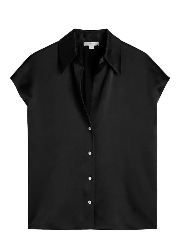 Vince Silk-satin Shirt - Black