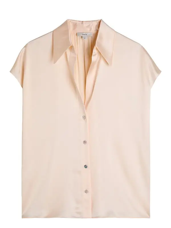 Vince Silk-satin Shirt - Cream