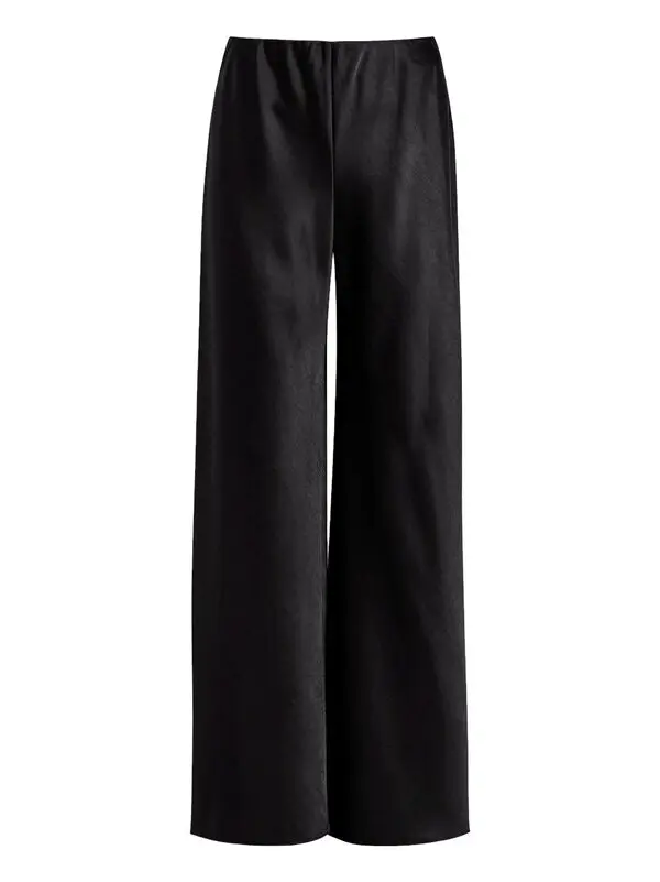 Vince Fluid Satin Bias Trousers - Black