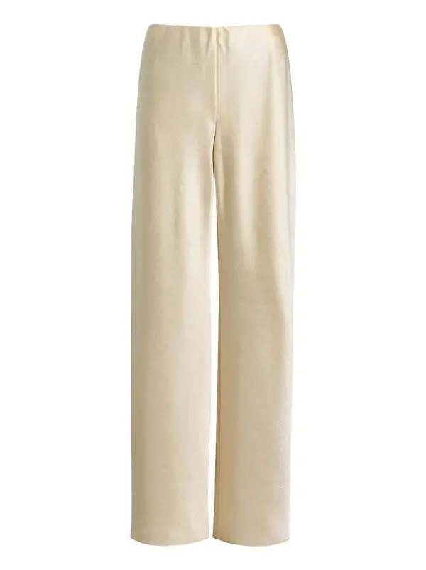 Vince Fluid Satin Bias Trousers - Ivory