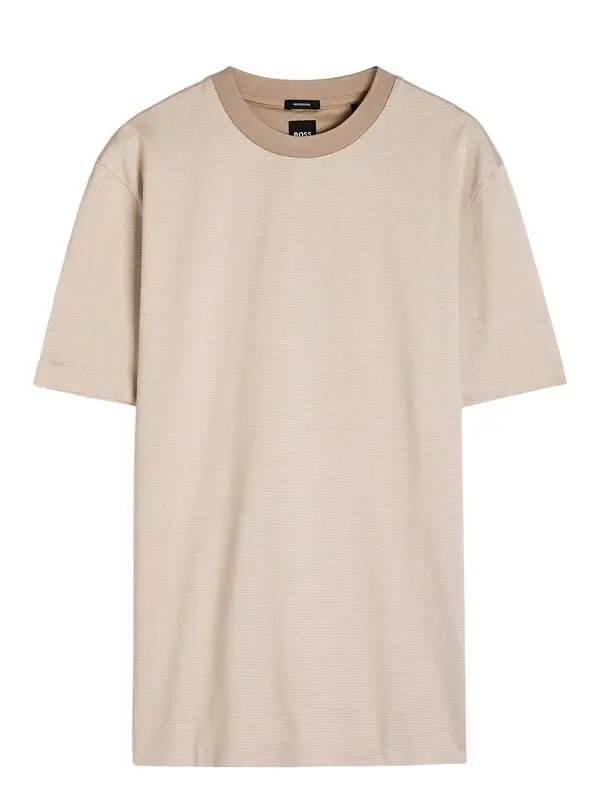 BOSS Woven-cotton T-shirt - Beige