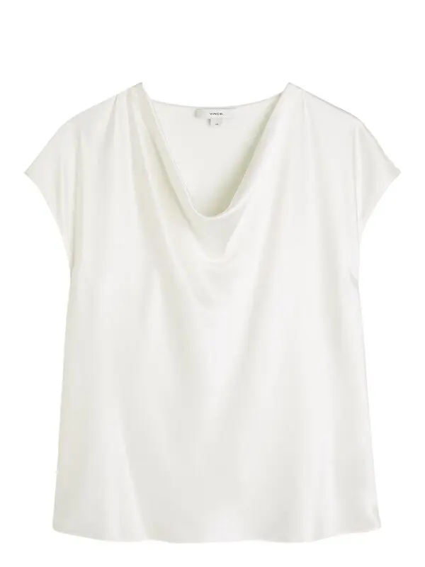 Vince Silk Cowl-neck Blouse - Off White