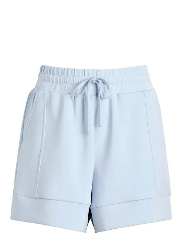 Varley Atrium High-rise Stretch-jersey Shorts - Light Blue