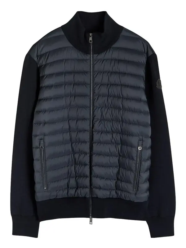 Moncler Shell And Cotton-blend Jacket - Navy