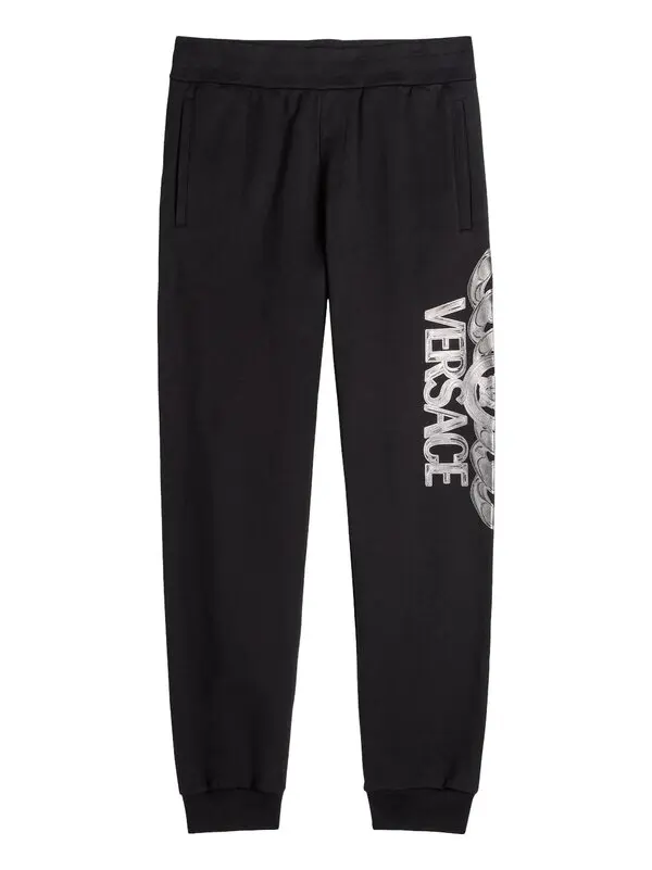 Versace Logo-printed Cotton Sweatpants - Black