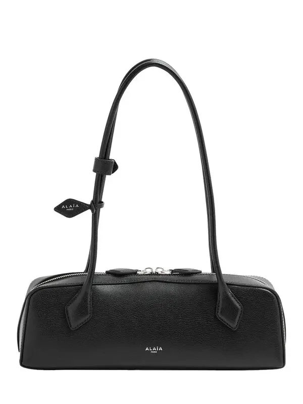Alaïa Le Teckel Medium Grained Leather Shoulder Bag - Black