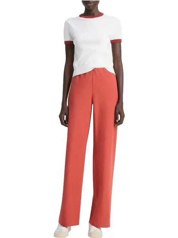 Vince Cotton-blend High-waisted Bias Pant - Denim