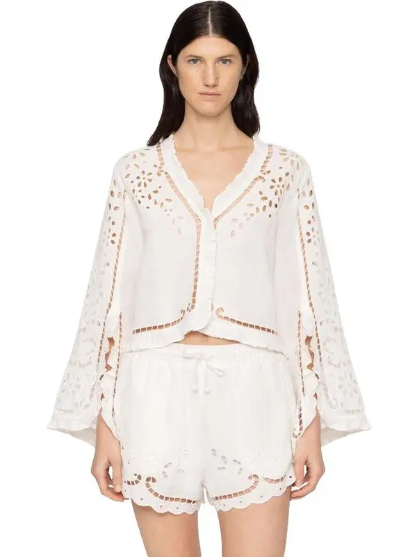 Sea Lula Embroidered Blouse - White
