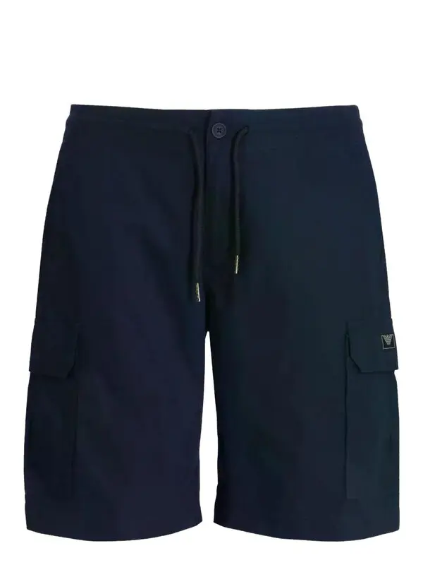 Emporio Armani Logo-appliqué Shorts - Blue