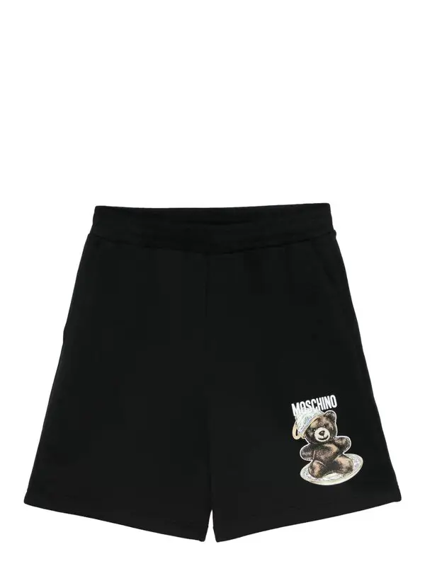 Moschino Bear-print Track Shorts - Black