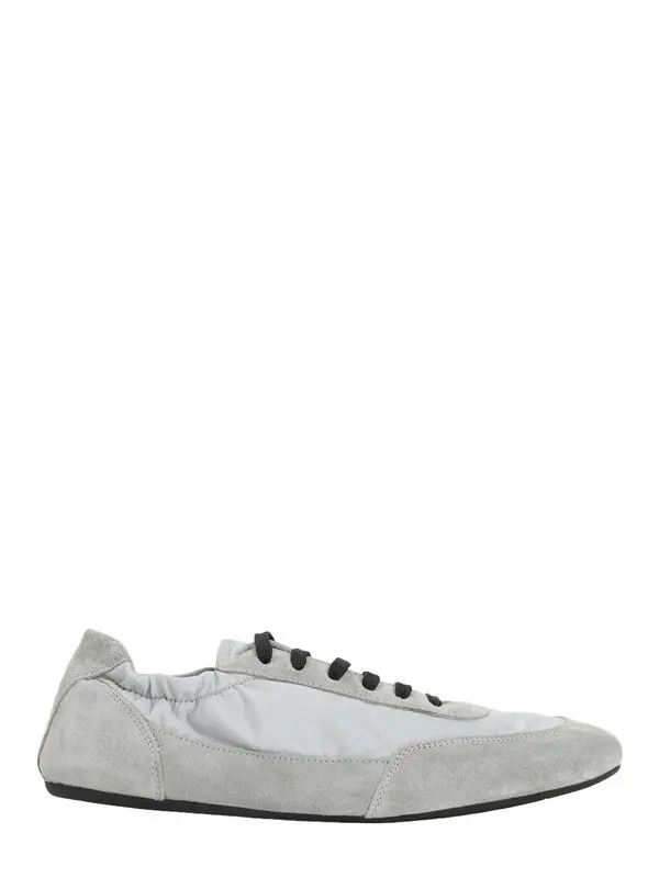 Prada Nube Calf Leather Collapse Sneakers - Grey