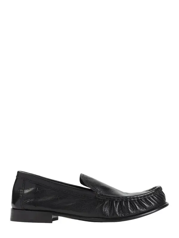 Miu Miu Buffalo Leather Loafers - Black