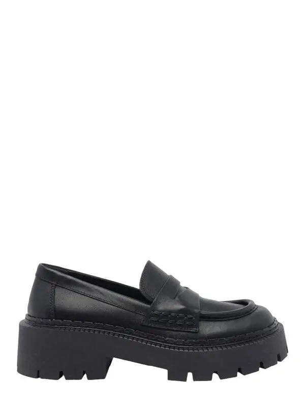 VIC MATIE Leather Flat Shoes - Black