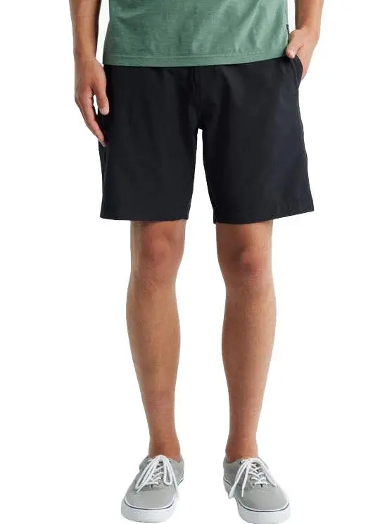 ROARK Hytide Flat Front Hybrid Performance Shorts - Black