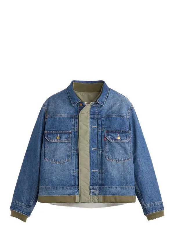Sacai Gender Inclusive Levi's® Denim X Nylon Twill Reversible Jacket - Blue/ Khaki