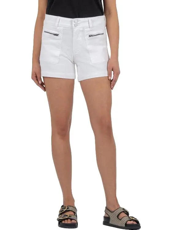 Kut From The Kloth Jane Zip Pocket Denim Shorts - Optic White