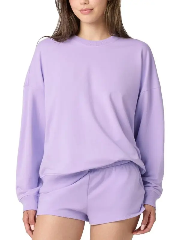 FLORENCE BY MILLS Sporty Terry Crewneck Sweatshirt - Millie Lavender