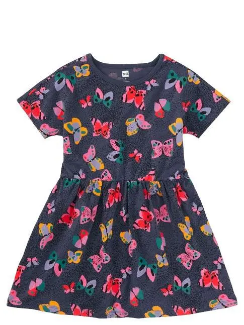TEA COLLECTION Printed Short Sleeve Twirl Dress - Painted Kenyan Butterflies