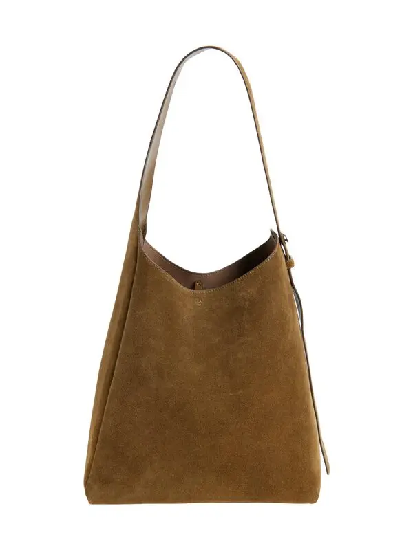 Tory Burch Suede Hobo Bag - Deep Olive