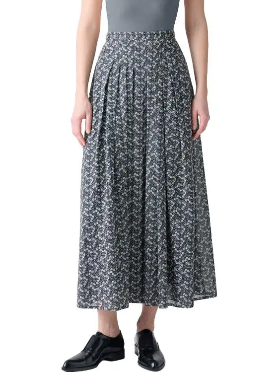 Akris Anemone Pleated Maxi Skirt - Black-white