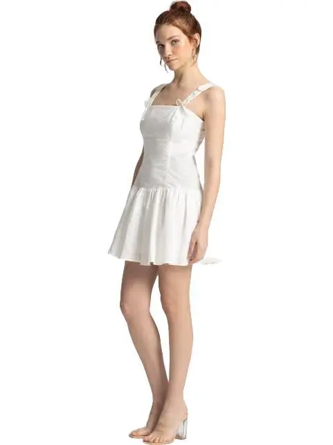 MONLICIA Milena Mini Linen Dress - White