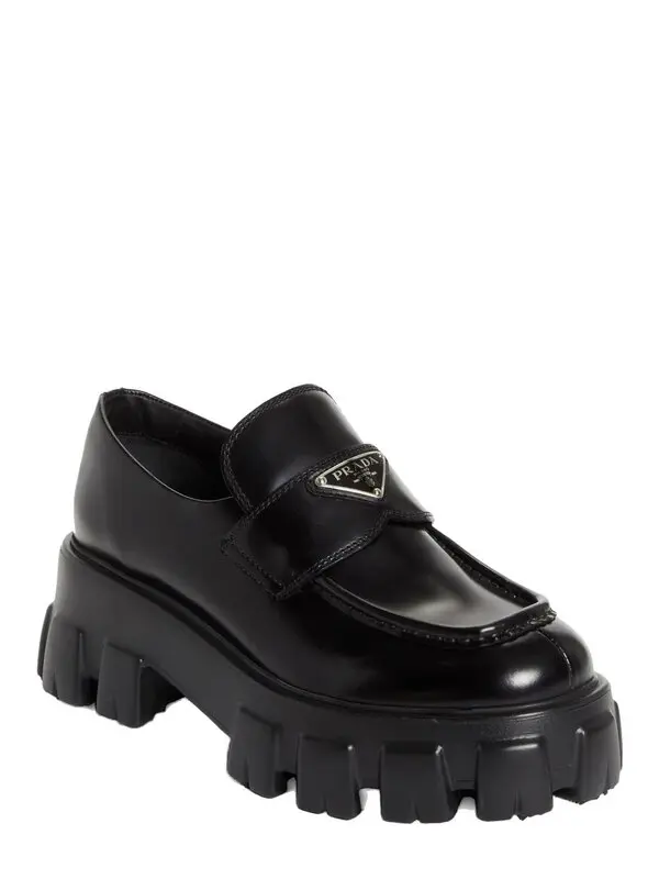 Prada Monolith Lug Sole Loafer - Nero