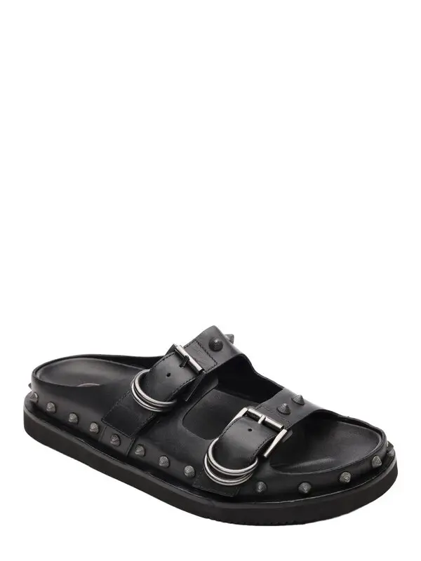 Ash Urus Leather Slide Sandal - Black