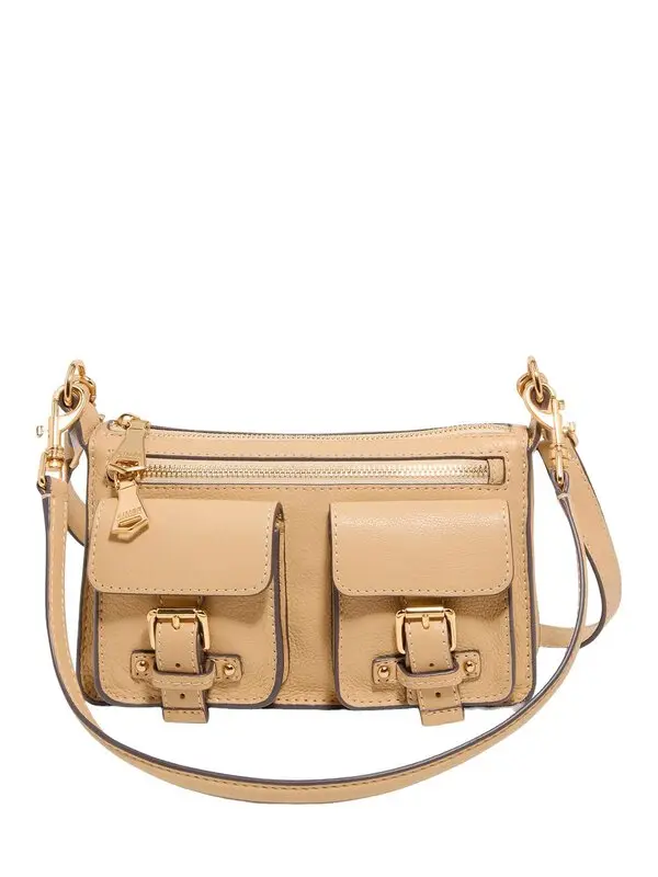 AIMEE Mini Saddle Up Convertible Leather Crossbody Bag - Camel