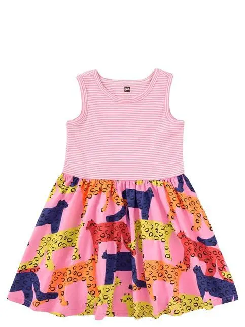 TEA COLLECTION Print Mix Tank Skirted Dress - Bright Jaguars