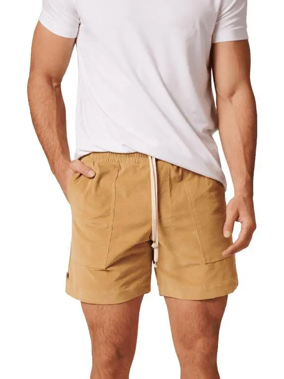 LEISURE LAB Patch Pocket Corduroy Shorts - Camel