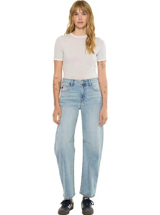 KANCAN Isla High Rise Horseshoe Jeans - Light Wash